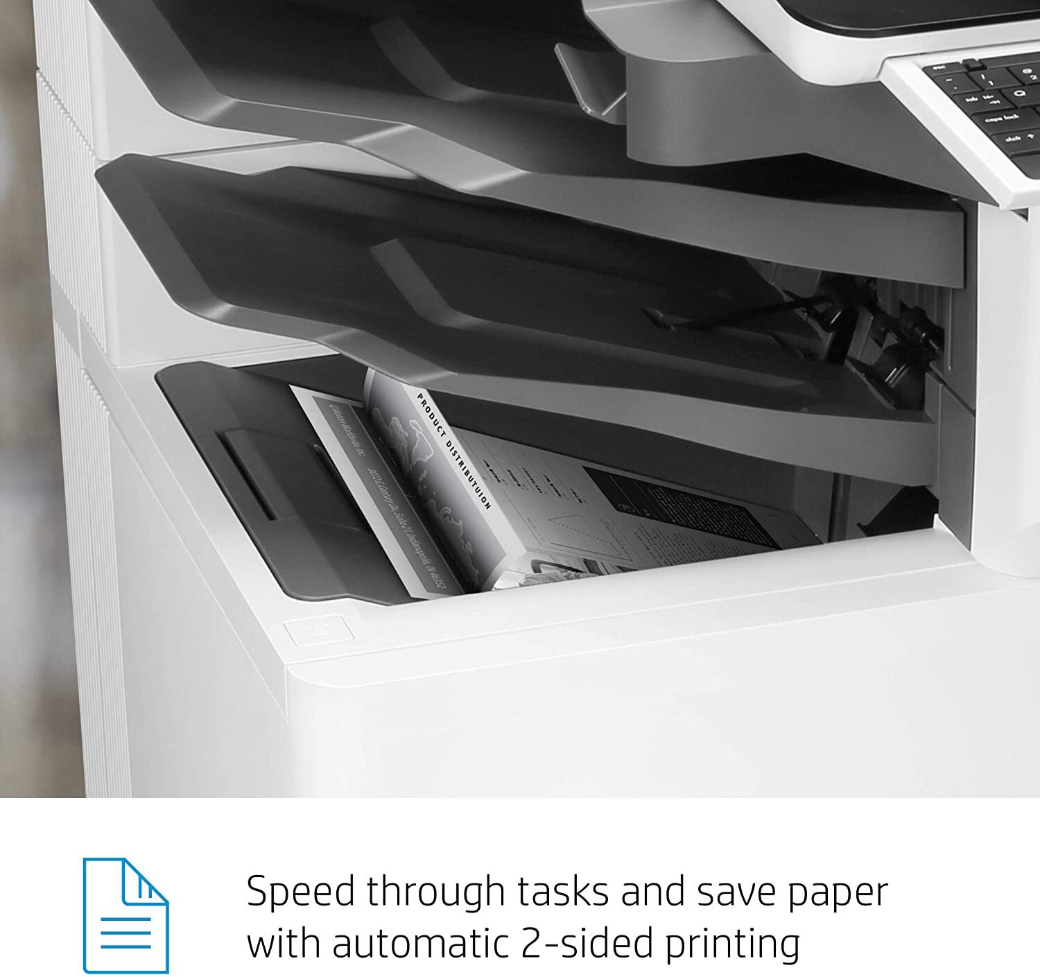 HP LaserJet Enterprise Flow MFP M635z Mono Multifunction Printer ...