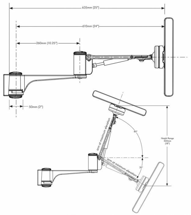 Atdec Spacedec Articulated Swing Arm (SD-AT-DW-BK) SD-AT-DW-BK