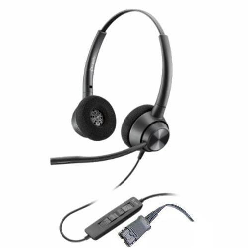 Poly EncorePro EP320 Binaural Quick Disconnect Corded Headset 214573-01 ...