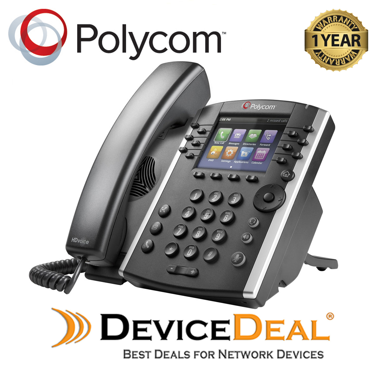 Polycom VVX 401 12-line Desktop Phone with HD Voice