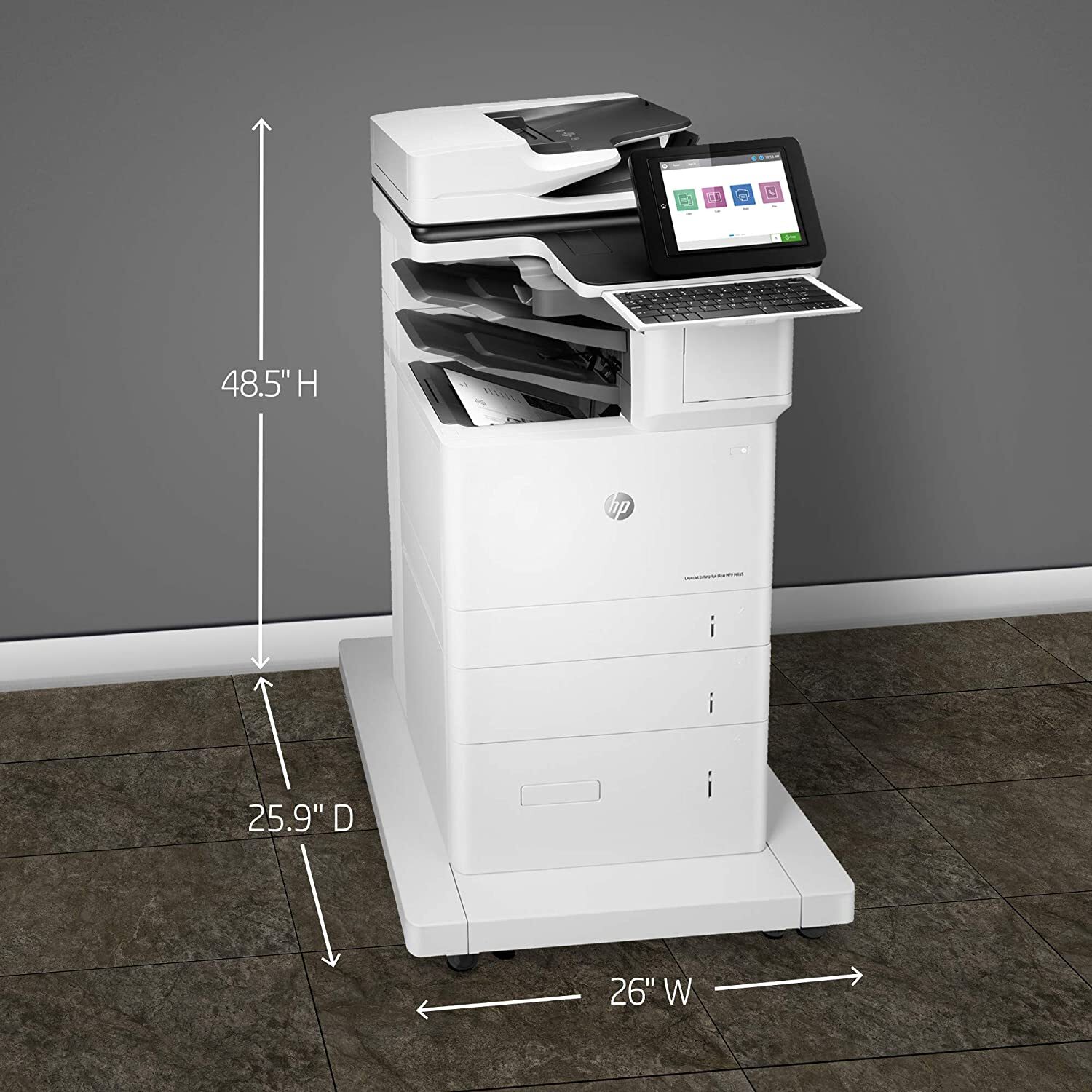 HP LaserJet Enterprise Flow MFP M635z Mono Multifunction Printer ...