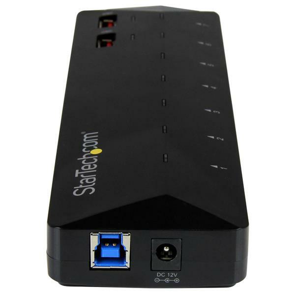 StarTech 7 Port USB 3.0 Hub plus two 2.4A Dedicated Fast Charging Ports ...
