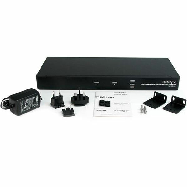 StarTech 2 Port Quad Monitor Dual-Link DVI USB KVM Switch with Audio ... StarTech 2 Port Quad Monitor Dual-Link DVI USB KVM Switch with Audio ...