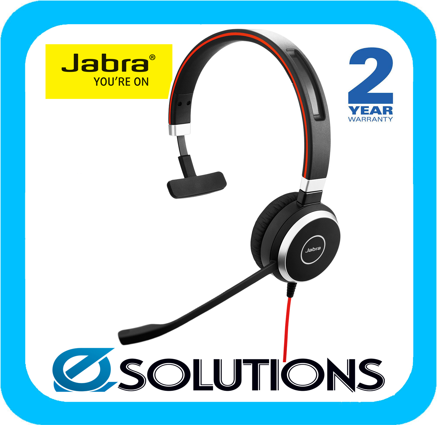 Jabra Evolve 40 MS MonoHD Audio Microsoft Lync & Skype certified Wired ...