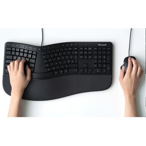 Microsoft Ergonomic Desktop Keyboard & Mouse - USB 2.0 Type A Cable ...
