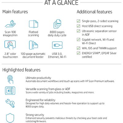 HP SCANJET ENTERPRISE FLOW N6600 FNW1 SCANNER, 50PPM |DeviceDeal