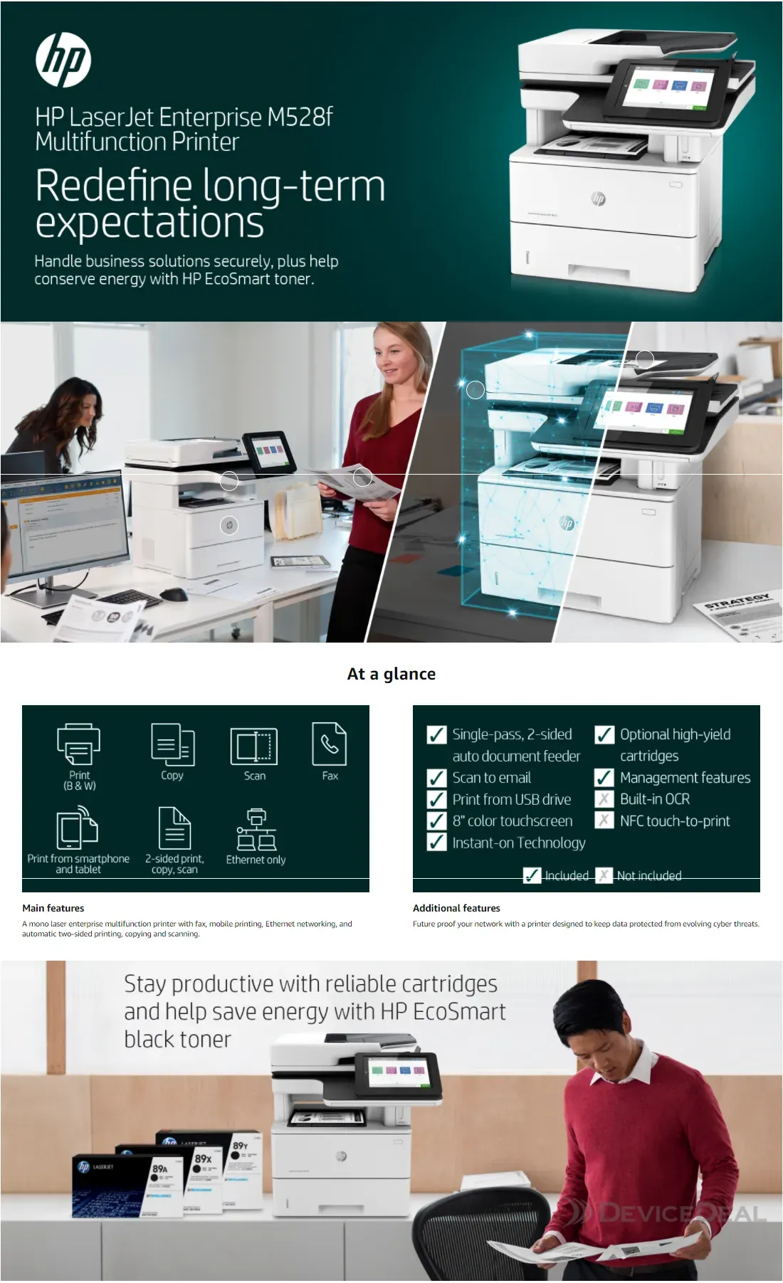 HP LaserJet Enterprise M528f Multifunction Mono Duplex Wireless Laser ...