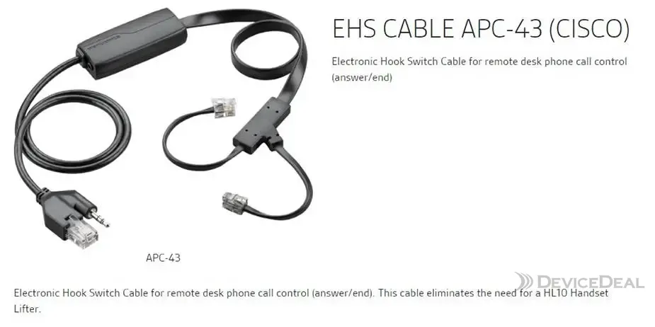 Plantronics APC-43 EHS Cable for Selected Cisco IP Phones 38350-13 ...
