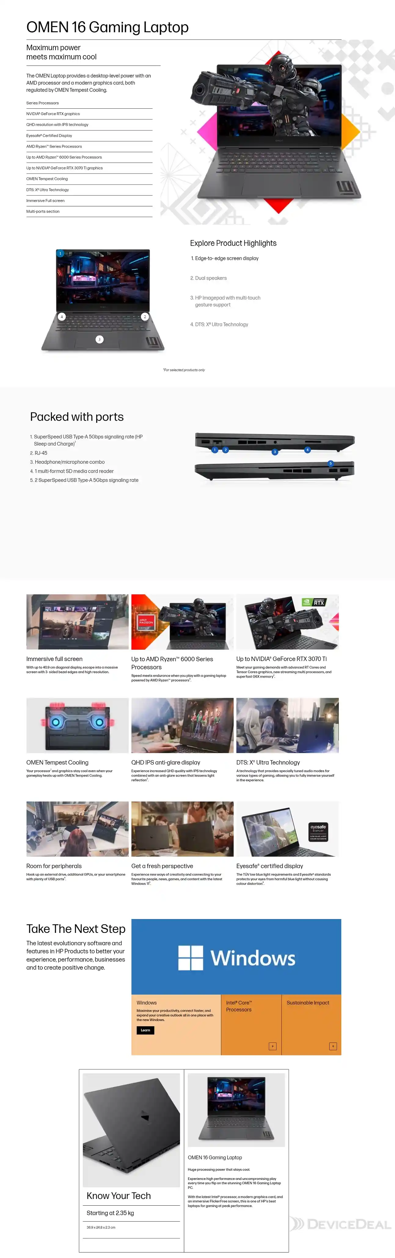 HP OMEN 16-n0066AX AMD R7-6800H 16GB DDR5-4800 512GB PCIe NVME SSD 6GB ...