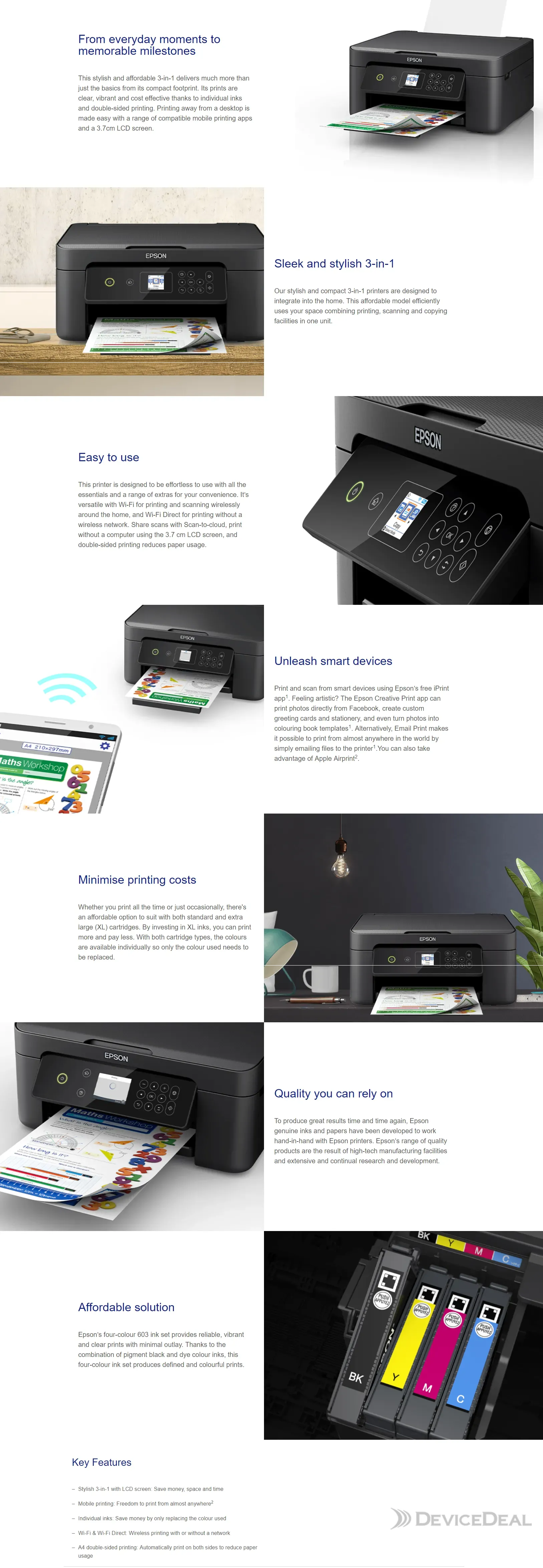 Epson Expression Home XP-3100 Print/Copy/Scan/WiFi 4 CLR Multifunction ...