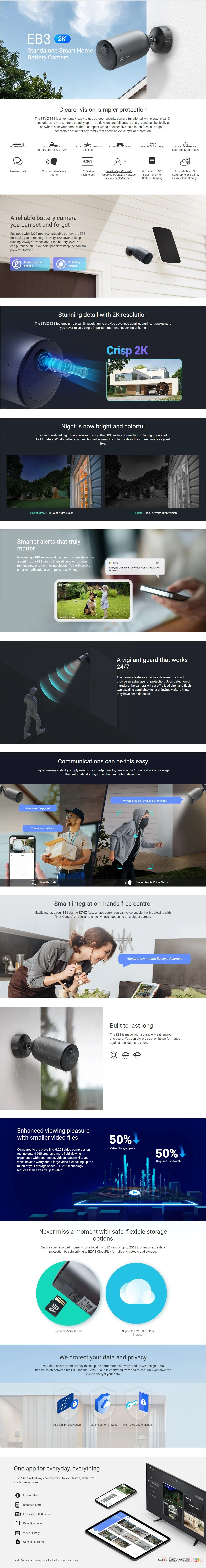 EZVIZ CS-EB3 3MP Outdoor Wireless Security Camera |DeviceDeal