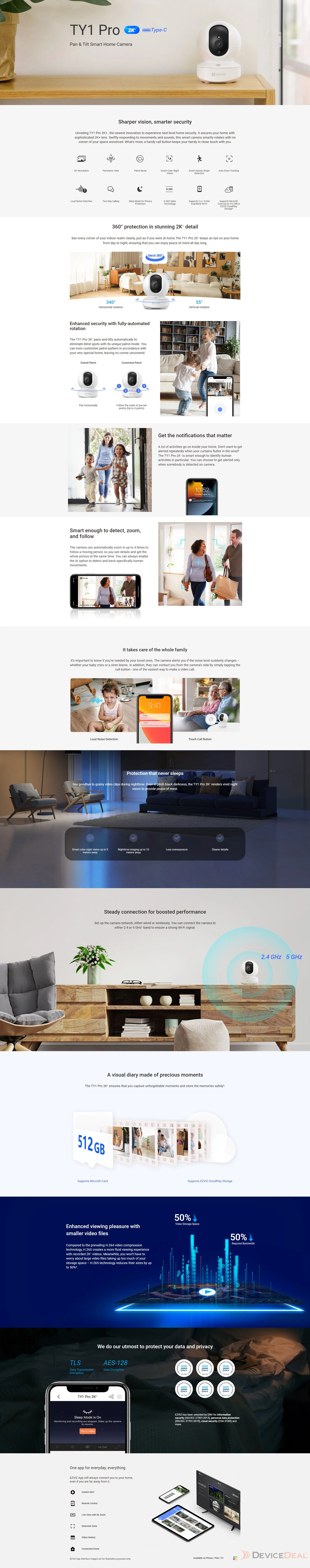 EZVIZ CS-TY1 PRO 4MP - Pan & Tilt Smart Home Camera |DeviceDeal