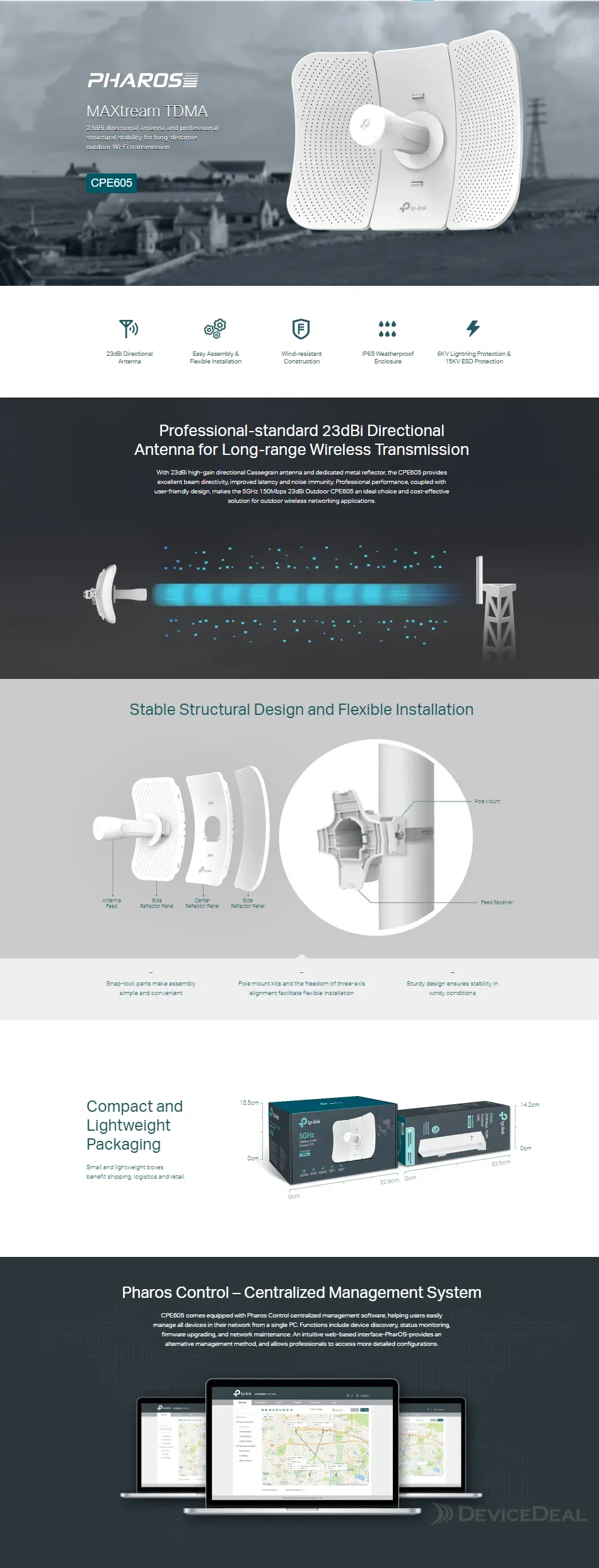 TP-Link CPE605 5GHz 150Mbps 23dBi Outdoor CPE CPE605