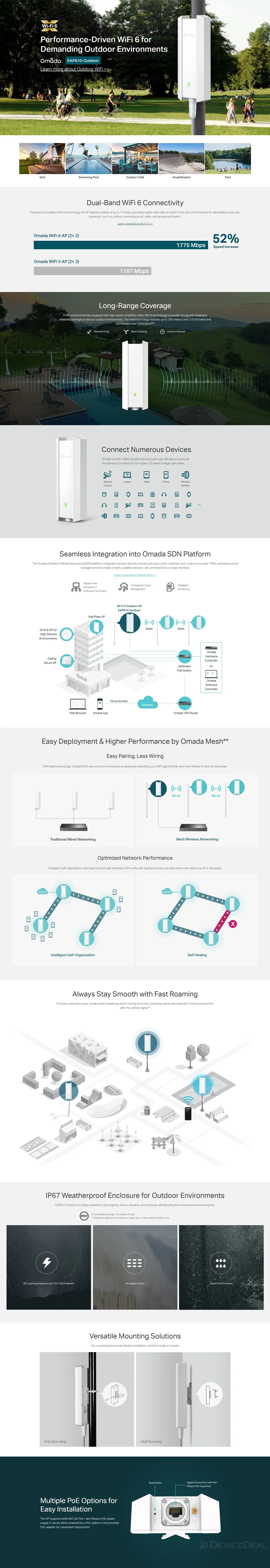 TP-Link EAP610-Outdoor AX1800 Indoor/Outdoor WiFi 6 Access Point ...