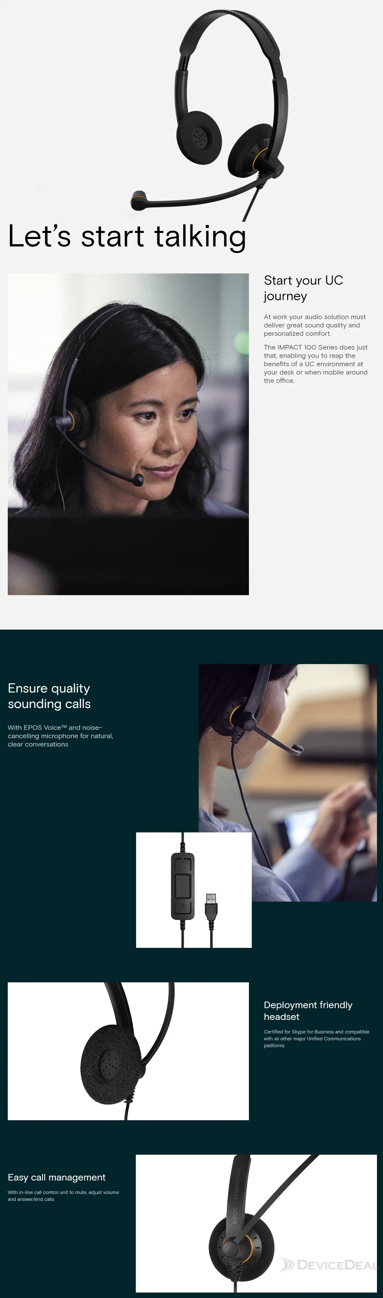 EPOS Sennheiser Enterprise Impact SC 60 ML Stereo USB Headset |DeviceDeal