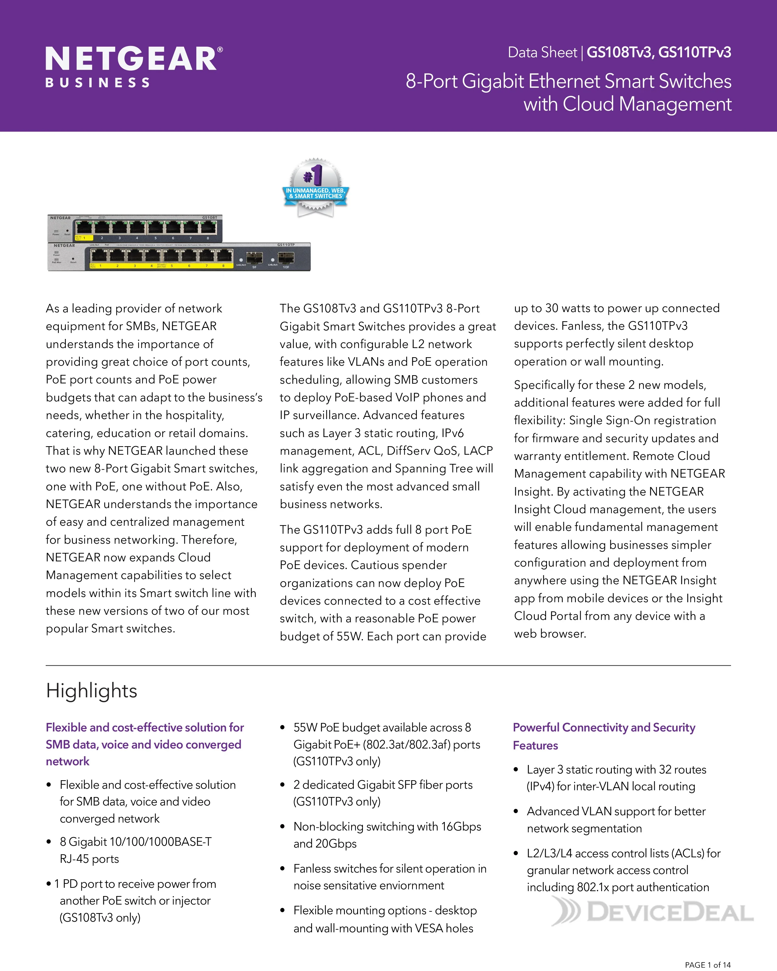 NETGEAR GS110TP-300AJS 8-PORT POE GIGABIT ETHERNET SMART SWITCH GS110TP ...