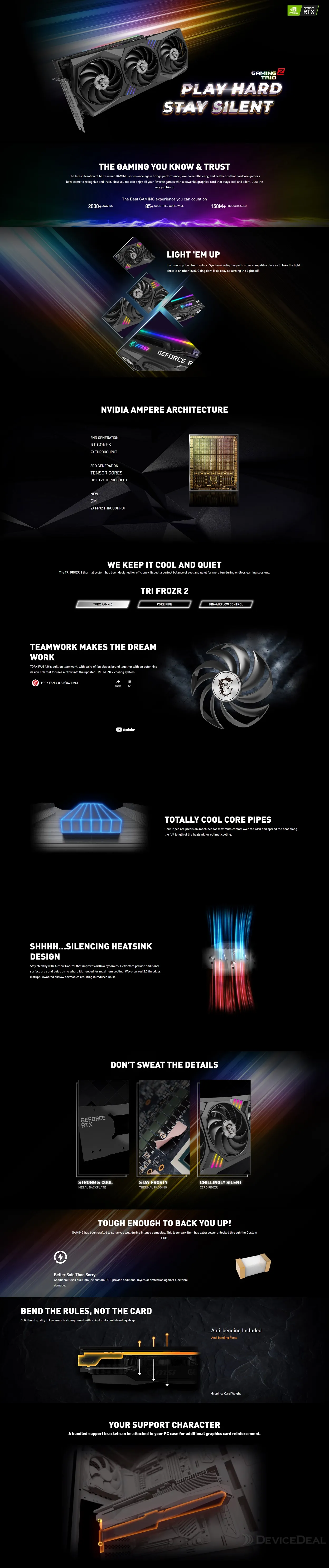 MSI GeForce RTX 3070 GAMING Z TRIO LHR Edition, 8GB Video card ...