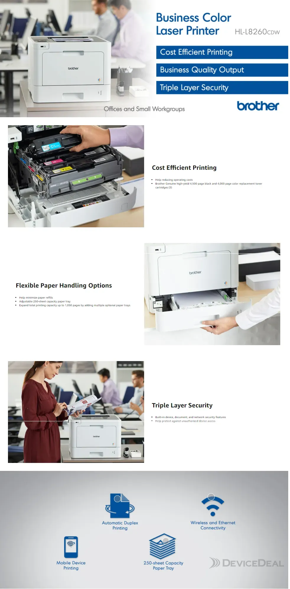 Brother HL-L8260CDW Colour Wireless Laser Printer HL-L8260CDW