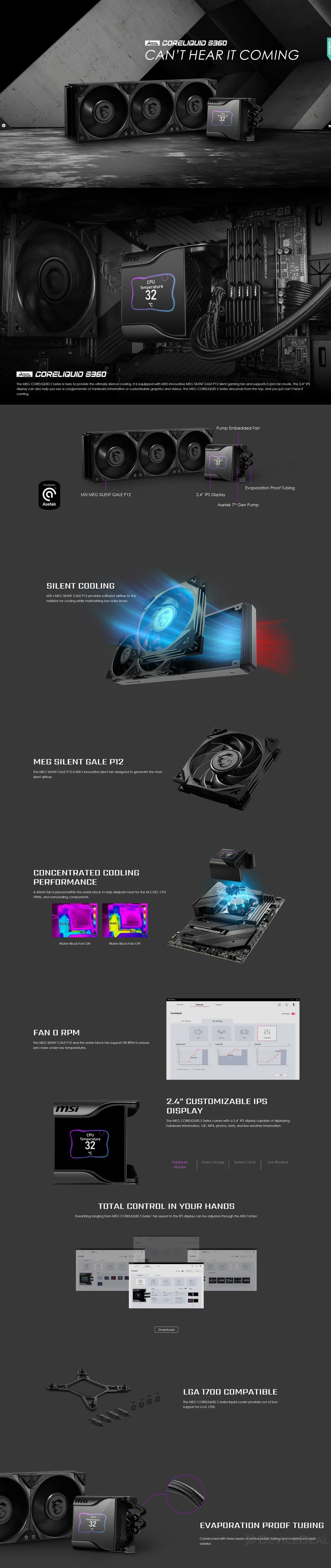 MSI MEG CORELIQUID S360 Liquid CPU Cooler |DeviceDeal