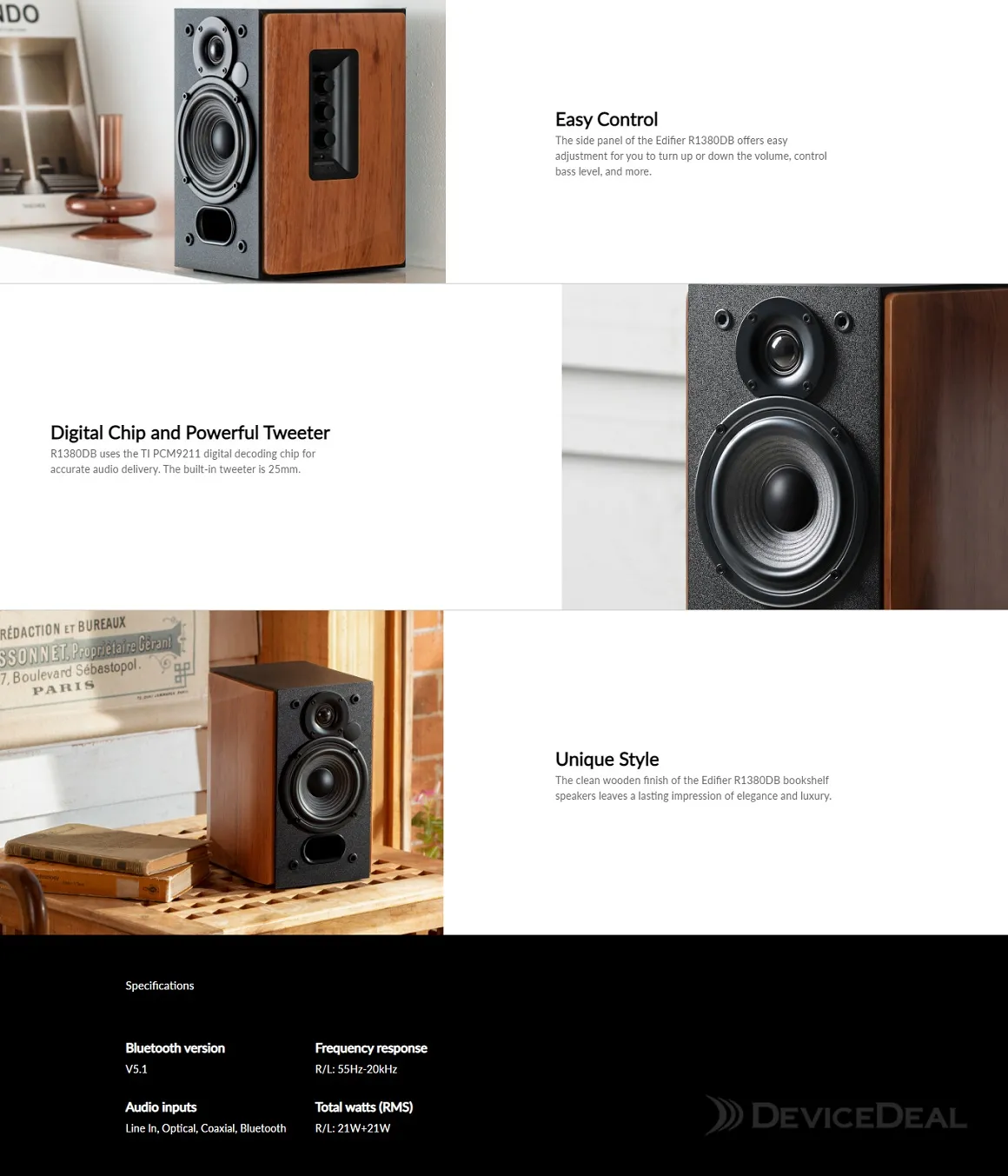 Edifier R1380DB Professional Bookshelf Speakers |DeviceDeal