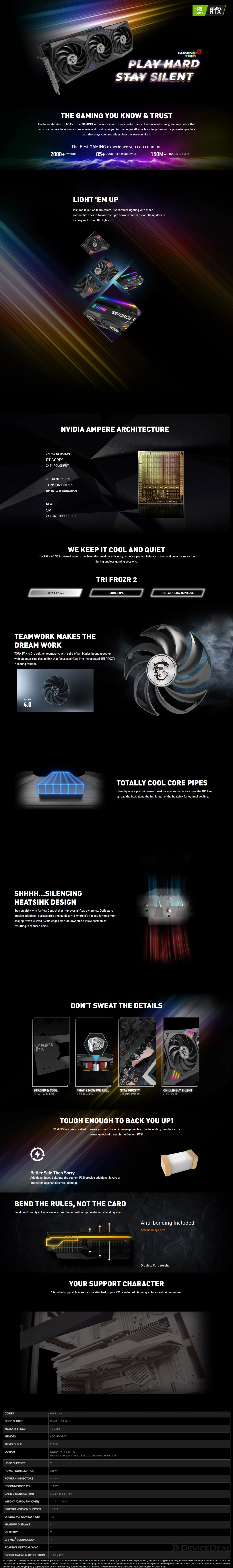 MSI GeForce RTX 3070 Ti GAMING X TRIO 8GB Video Card |DeviceDeal