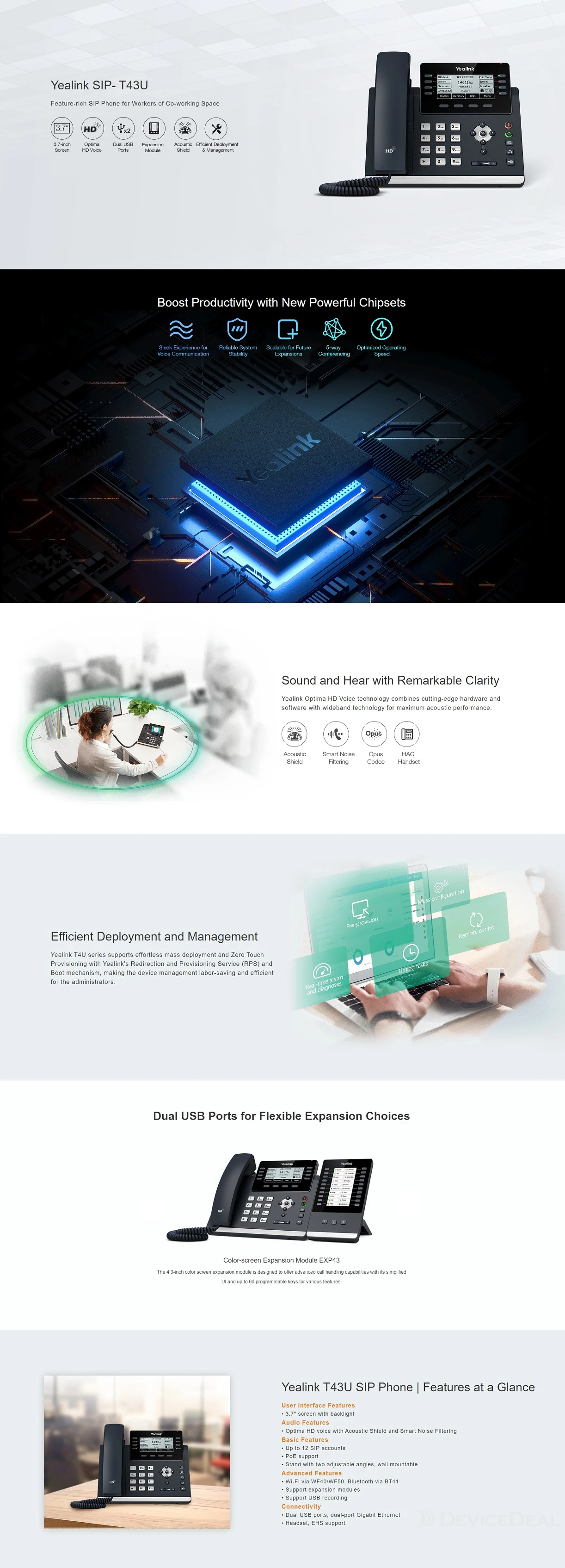 Yealink SIP-T43U Feature-rich business tool for excellent ...