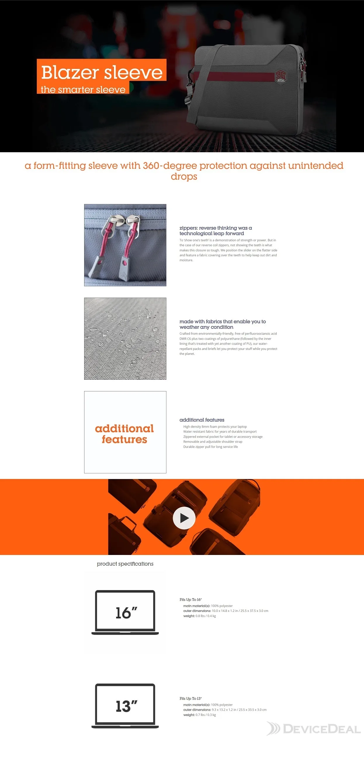 STM BLAZER SLEEVE FITS UP TO 15" NOTEBOOK 2018 - BLACK - STM-114-191P ...