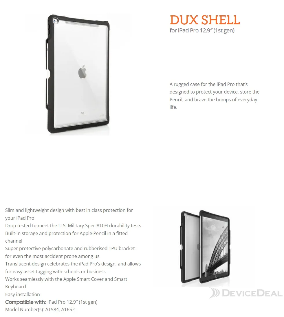 STM DUX SHELL (IPAD PRO 12.9", 2017) AP - BLACK - STM-222-163L-01 ...