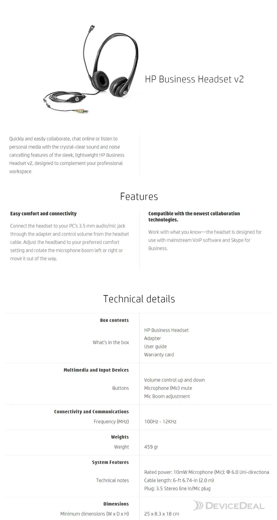 HP Business Headset v2 - T4E61AA T4E61AA