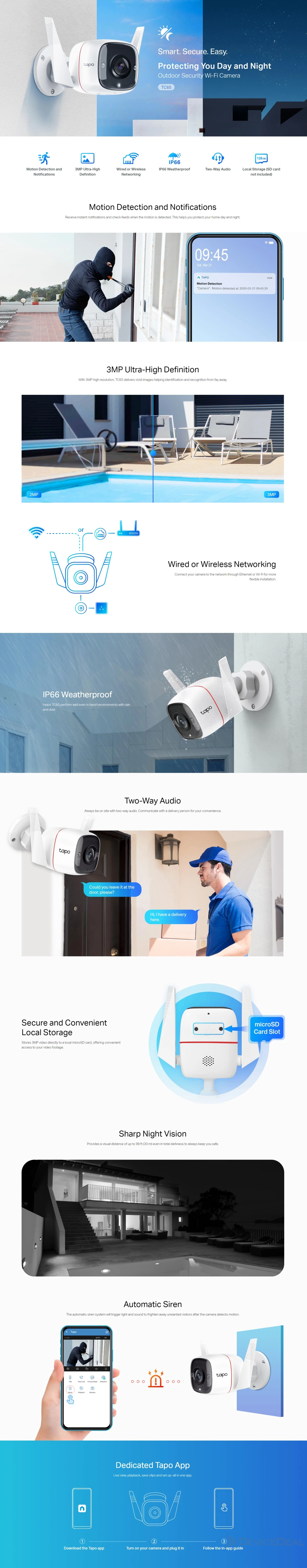 TP-Link TC65 OUTDOOR SECURITY WI-FI CAMERA |DeviceDeal