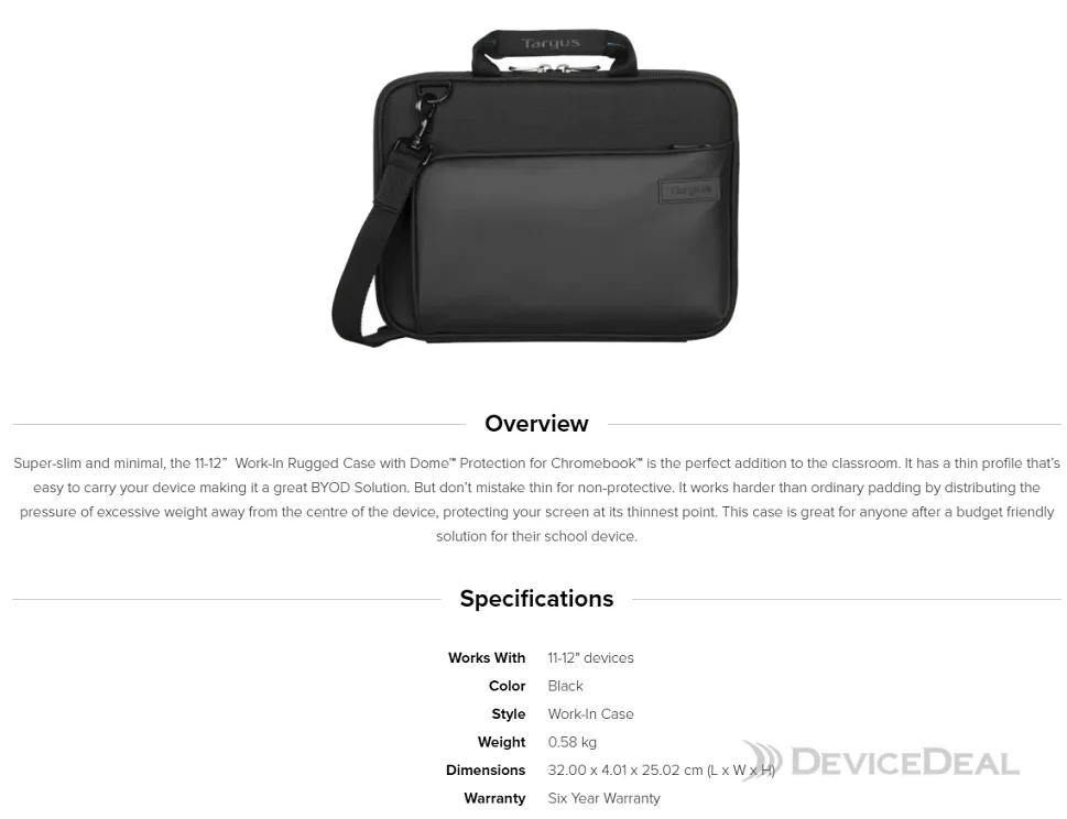 Targus 11.6IN WORK-IN RUGGED SLIPCASE WITH DOME PROTECTION TED034GL |DeviceDeal