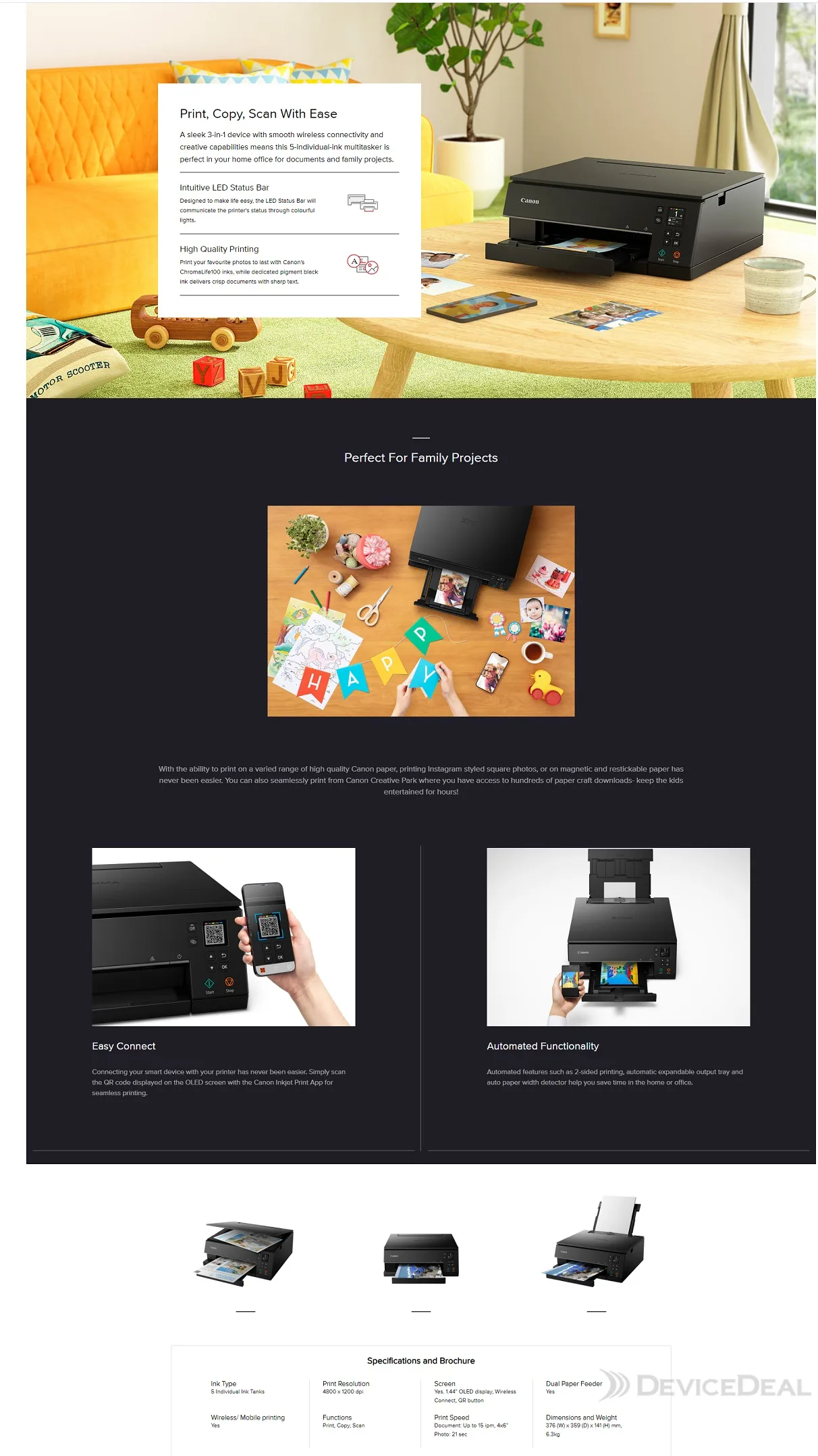 Canon TS6360A Pixma Home TS6360A Inkjet Multi Function Printer |DeviceDeal