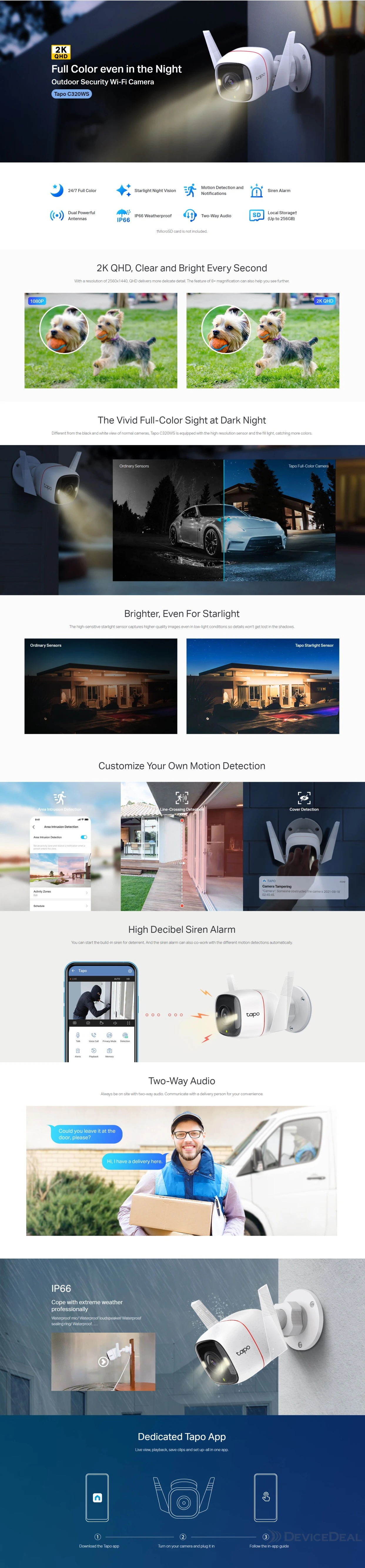 TP-Link Tapo C320WS Outdoor Security Wi-Fi Camera |DeviceDeal