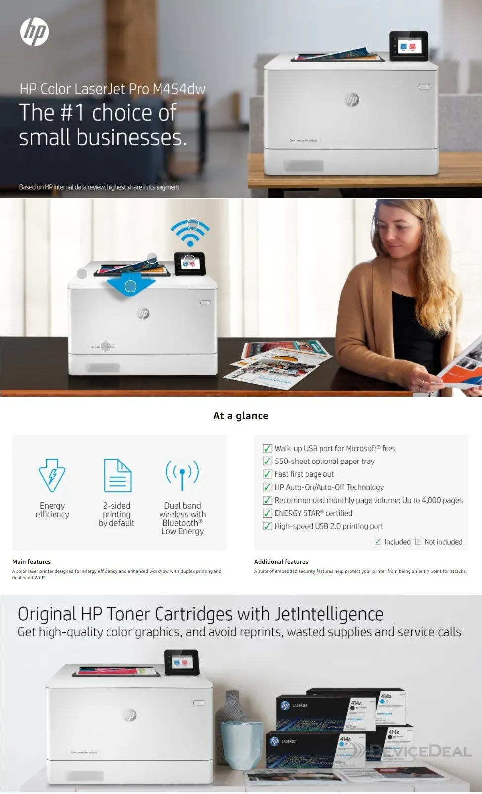 HP Colour LaserJet PRO M454dw A4 | DeviceDeal