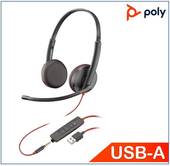 Poly BLACKWIRE C3225 UC STEREO USB-A & 3.5MM CORDED-80S11A6 |DeviceDeal