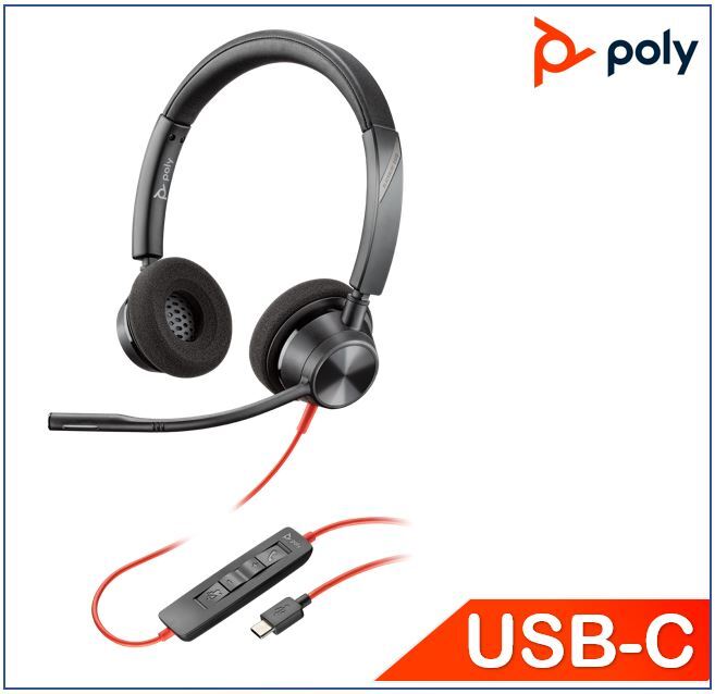 Poly BLACKWIRE 3320, UC, STEREO USB-C CORDED HEADSET |DeviceDeal