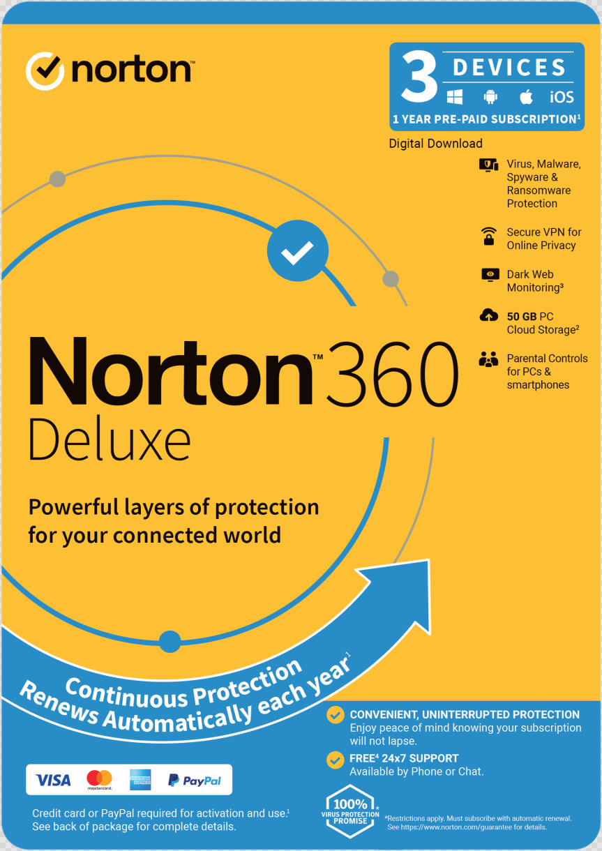 NORTON Digital Key 360 DELUXE 50GB AU 1 USER 3 DEVICE 12MO - 21432756 ...