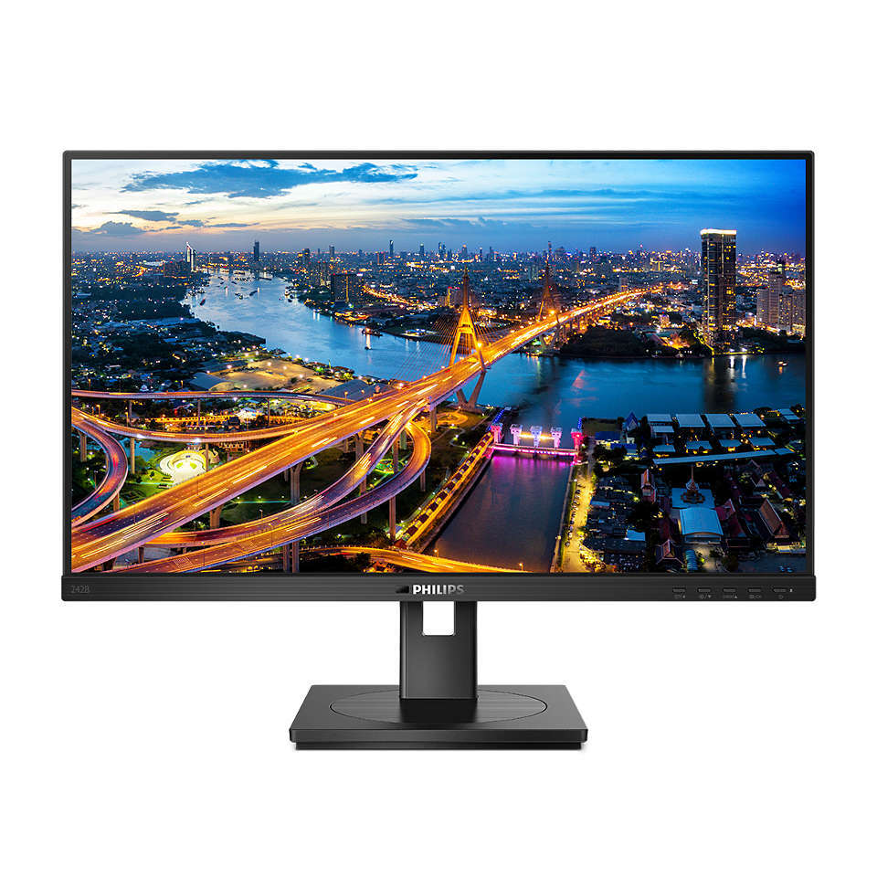 Philips Monitor 24" 16:9 IPS LCD, 1920x1080, Tilt, Swivel, VGA/ DVI ...
