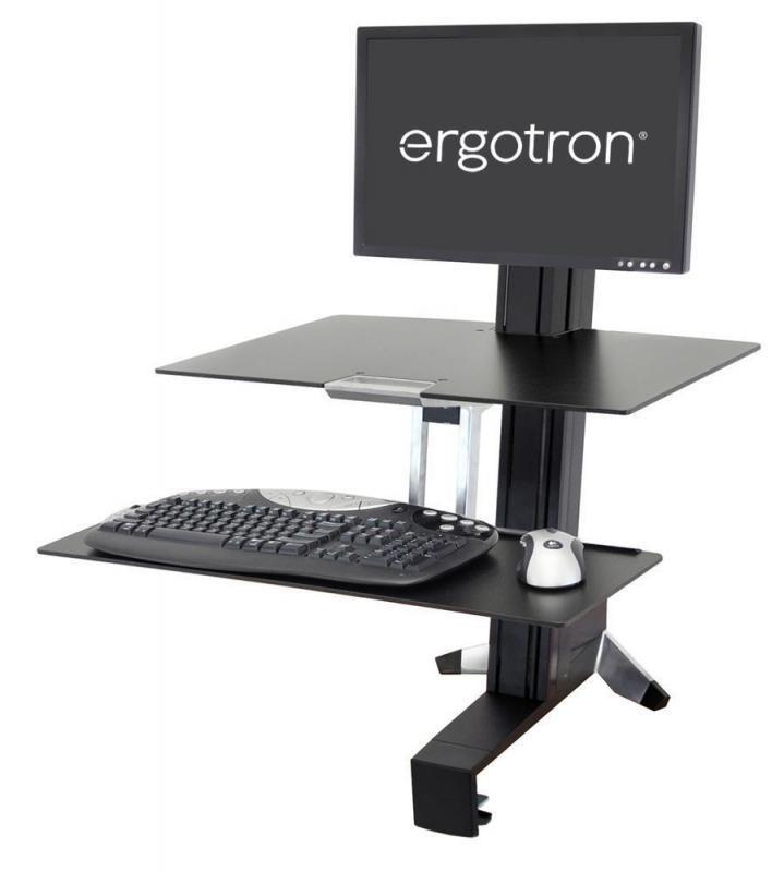 Ergotron 33-350-200 WorkFit-S Single LD Workstation, Black Worksurface ...