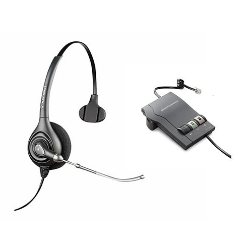 Poly SupraPlus H251 Monaural Wired Headset with Plantronics Vista M22 ...