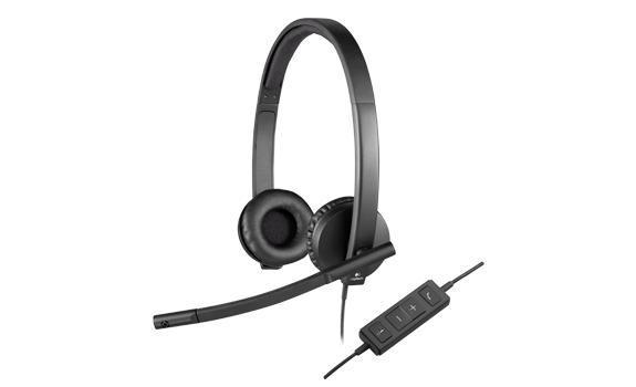 Logitech H570e USB Headset Stereo, Black - 981-000574