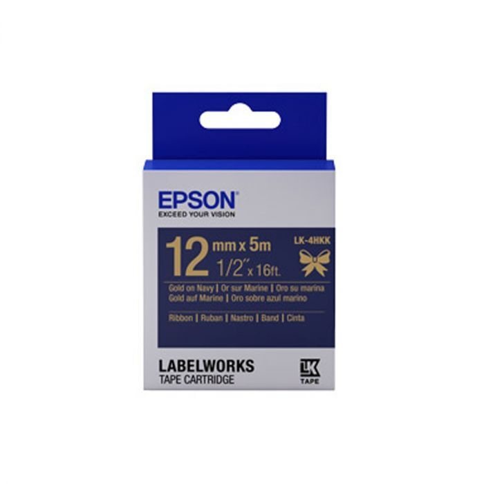 Epson Ribbon 12mm Gold on Navy 5 meters C53S654118