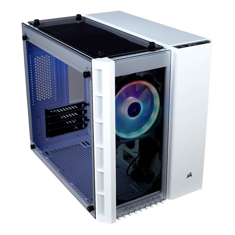 Corsair Crystal 280X RGB Tempered Glass Micro-ATX Case - White