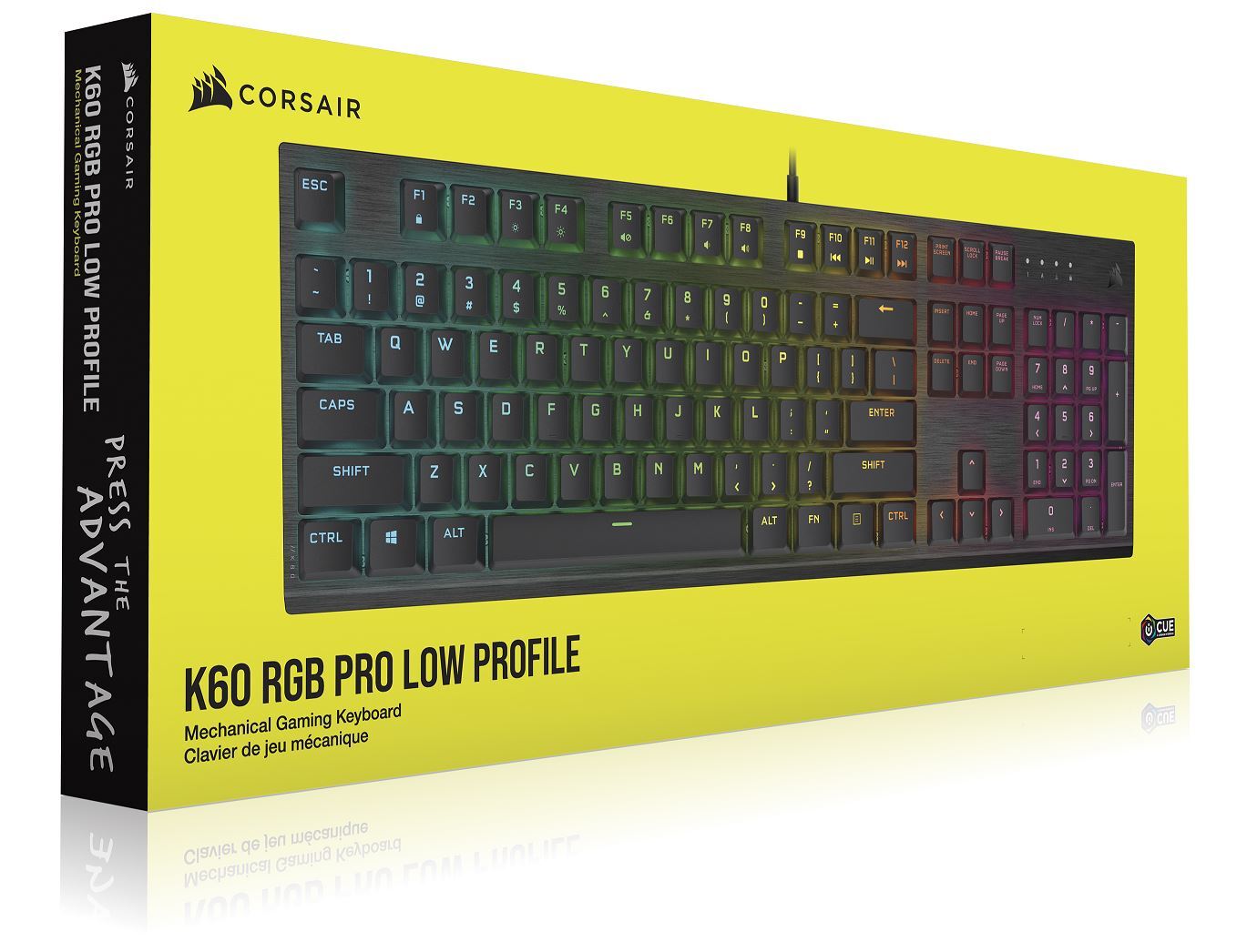 Corsair K60 RGB PRO Low Profile Mechanical Gaming Keyboard - Cherry MX ...