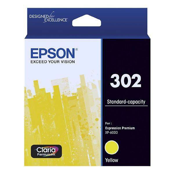 Epson 302 Standard Capacity Claria Premium Yellow Ink Cartridge C13T01W492