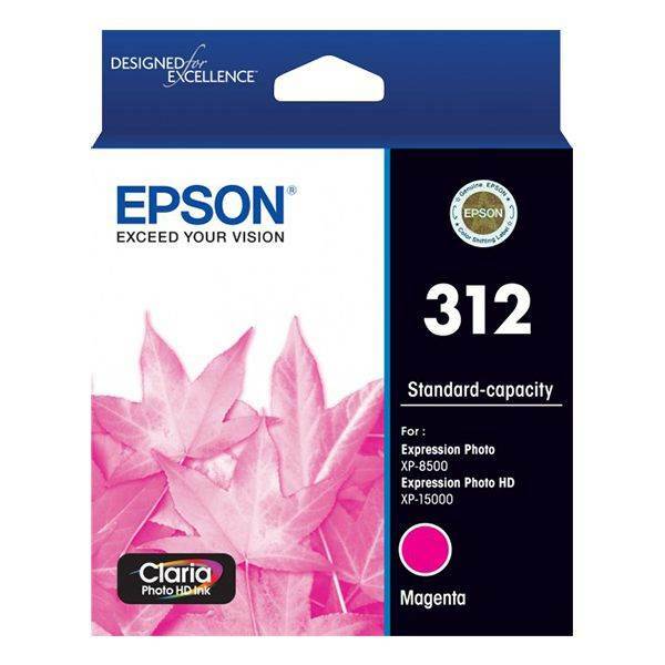 Epson 312 Standard Capacity Claria Photo HD Magenta Ink Cartridge ...