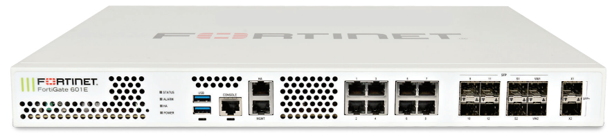 FORTINET FG-601E 2X10GE SFP+ SLOTS 10XGE RJ45 PORTS 8XGE SFP SLOTS SPU NP6 AND CP9 HARDWARE ACCELERA