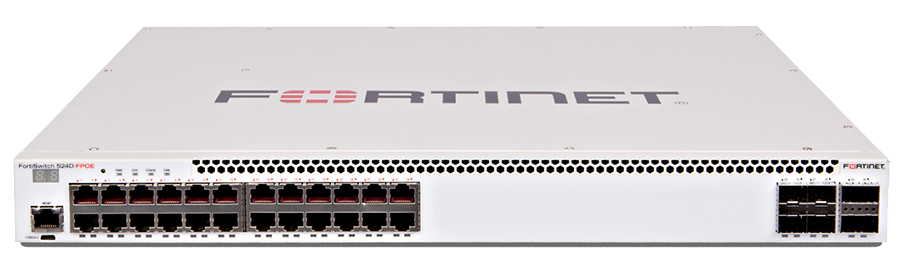 FORTINET FS-524D-FPOE LAYER 2/3 FORTIGATE SWITCH CONTROLLER COMPATIBLE ...