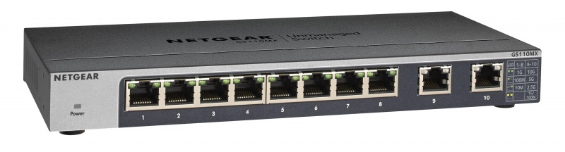 NETGEAR GS110MX 8-Port Gigabit Ethernet Unmanaged Switch with 2-Port ...