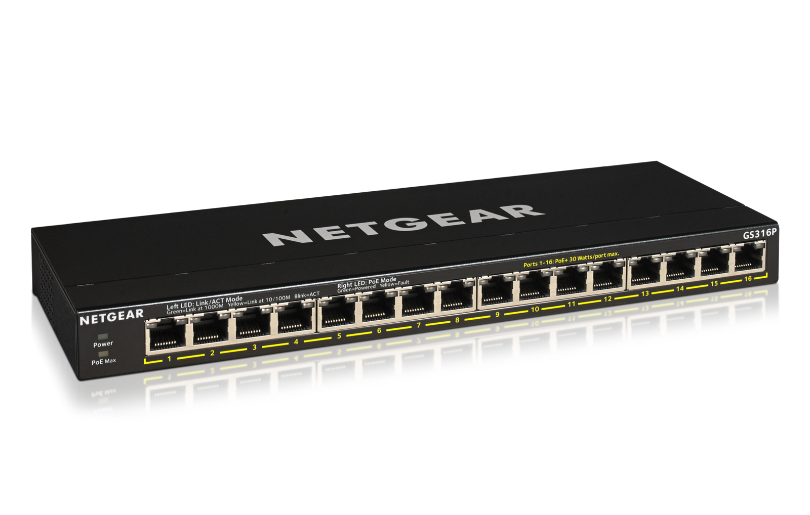 Netgear SOHO 16-port PoE+ Gigabit Unmanaged Switch (115W PoE Budget ...
